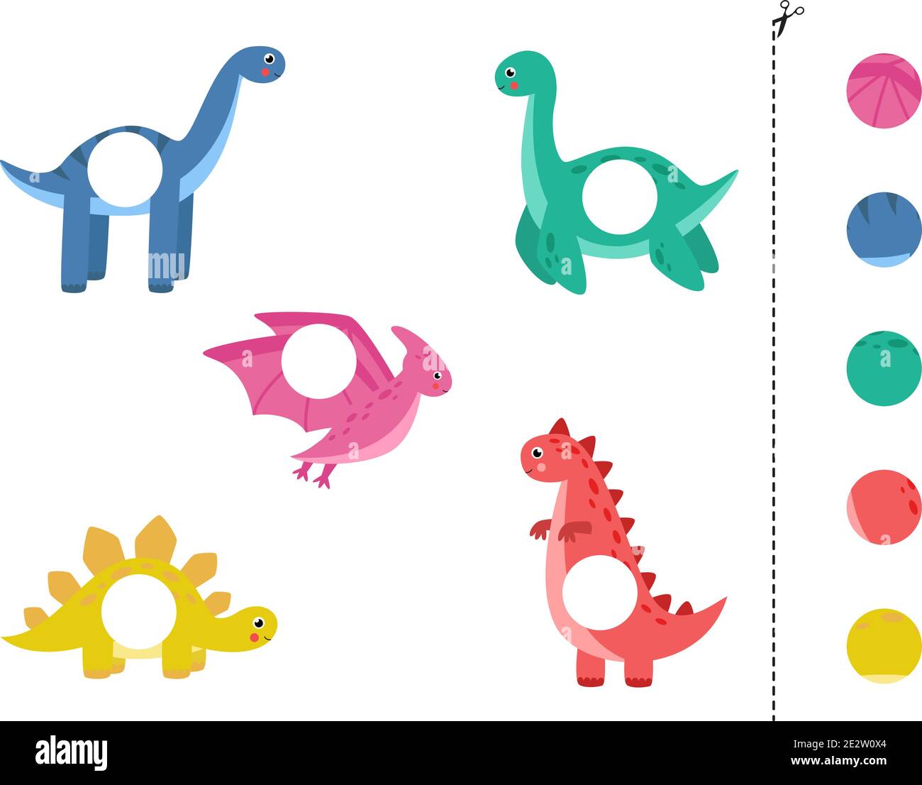 Cut and glue parts of cartoon vector dinosaurs. Educational logical ...