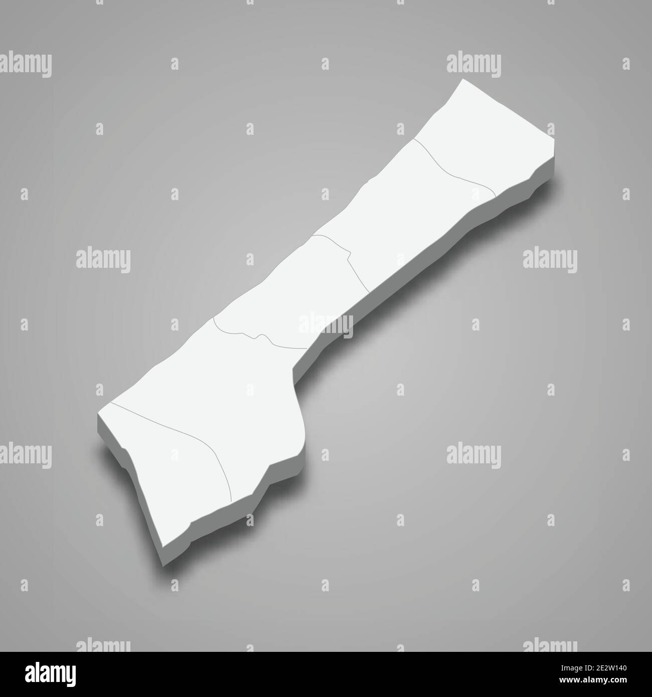 3d isometric map of Gaza Strip is a region of Israel, vector ...
