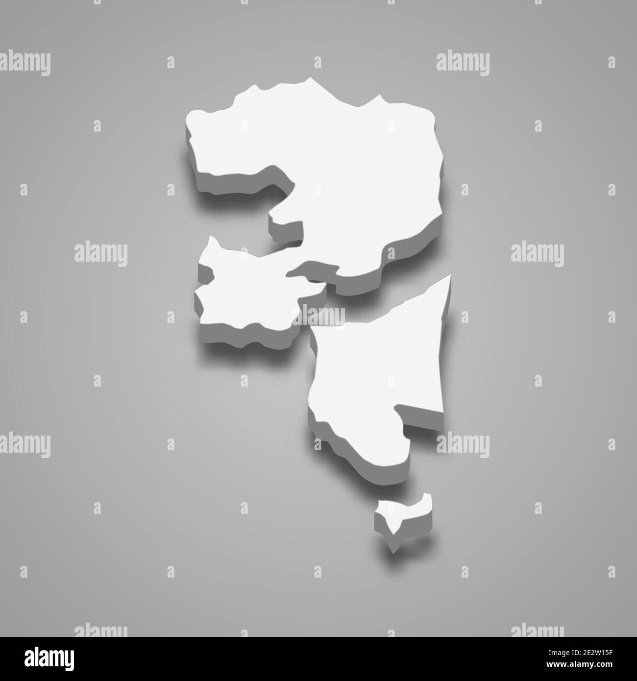 3d isometric map of Fujairah is a Emirate of United Arab Emirates ...