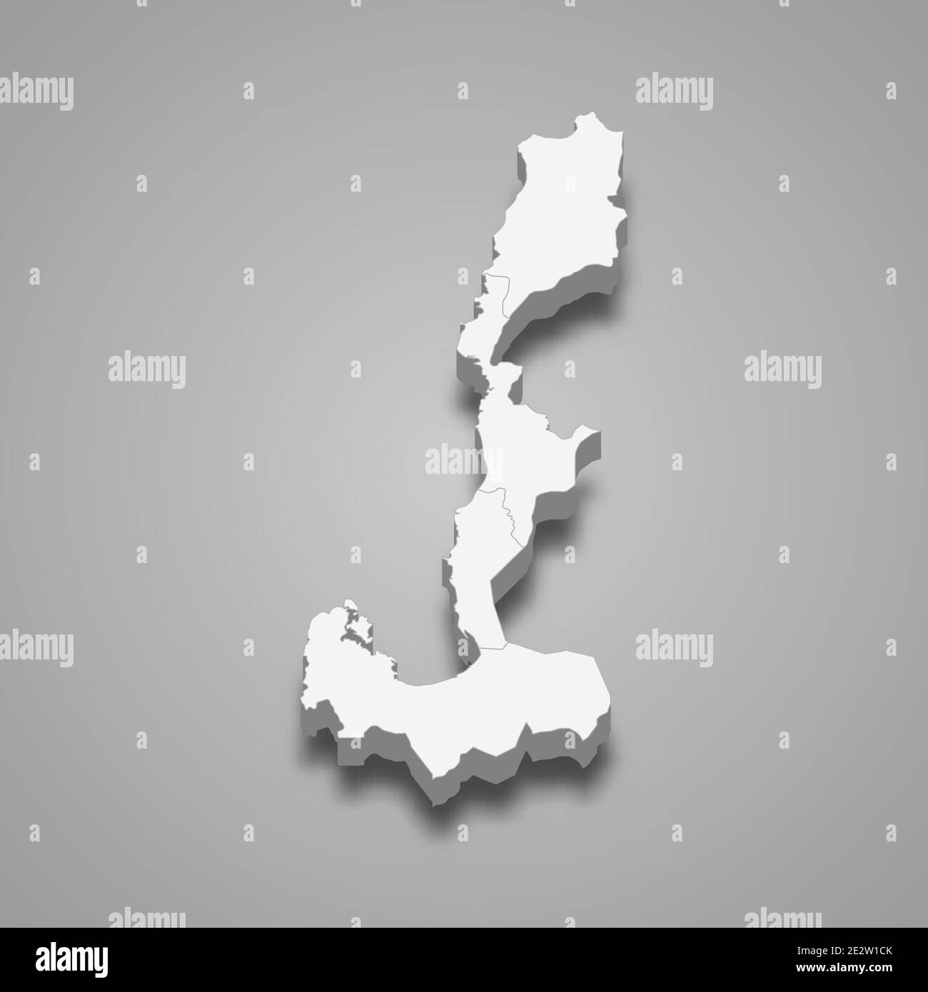 3d isometric map of Ilocos is a region of Philippines, vector ...