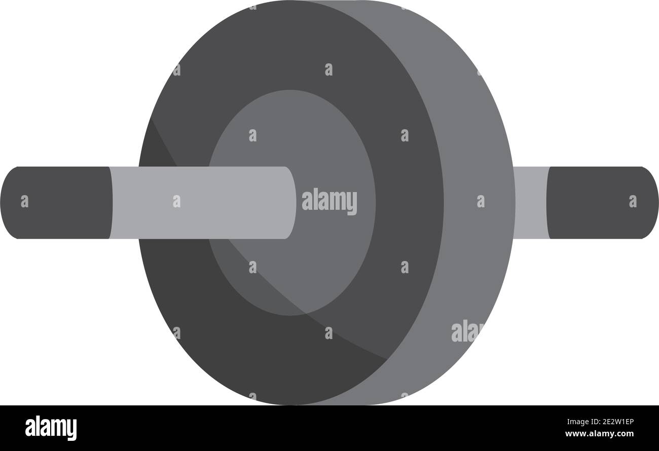 gym fitness sport ab wheel equipment in flat style vector illustration ...