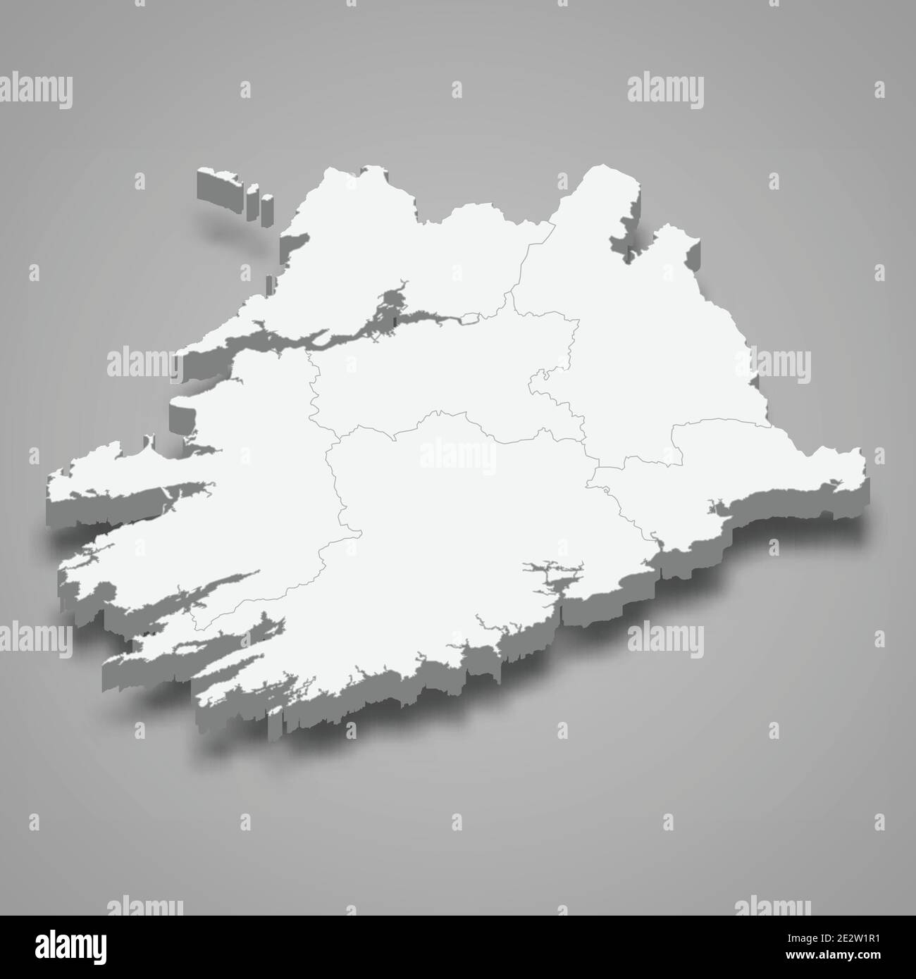 3d isometric map of Munster is a province of Ireland, vector ...