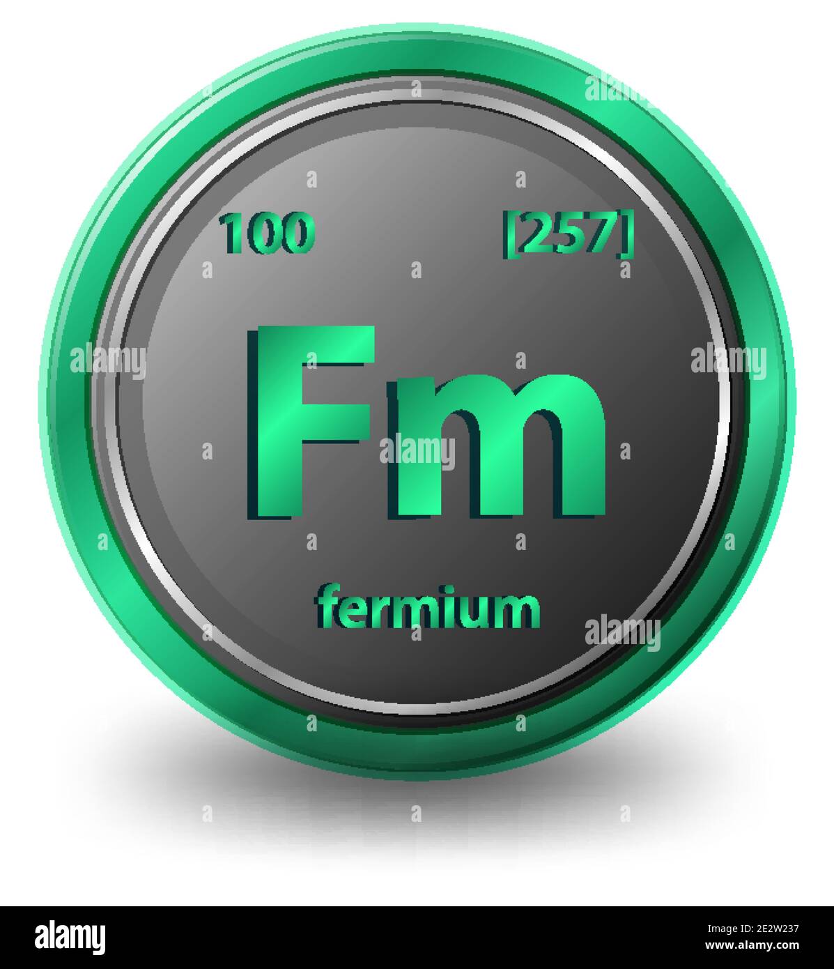Fermium chemical element. Chemical symbol with atomic number and atomic ...