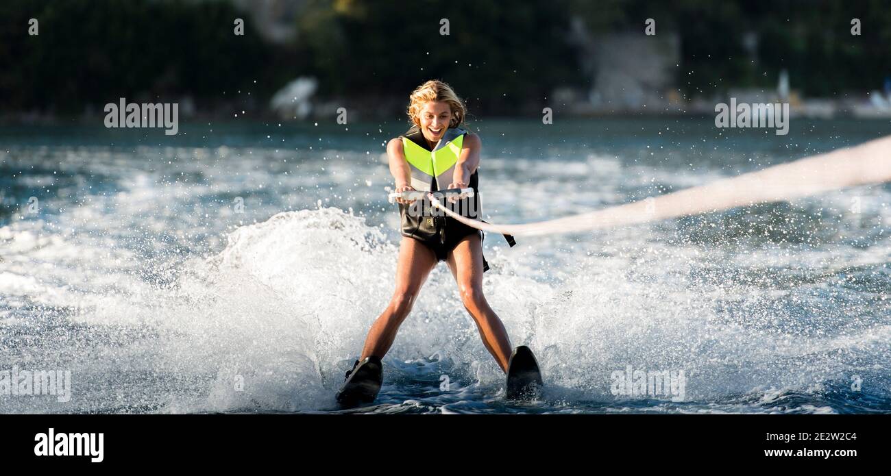 Girl water skiing hi-res stock photography and images - Alamy