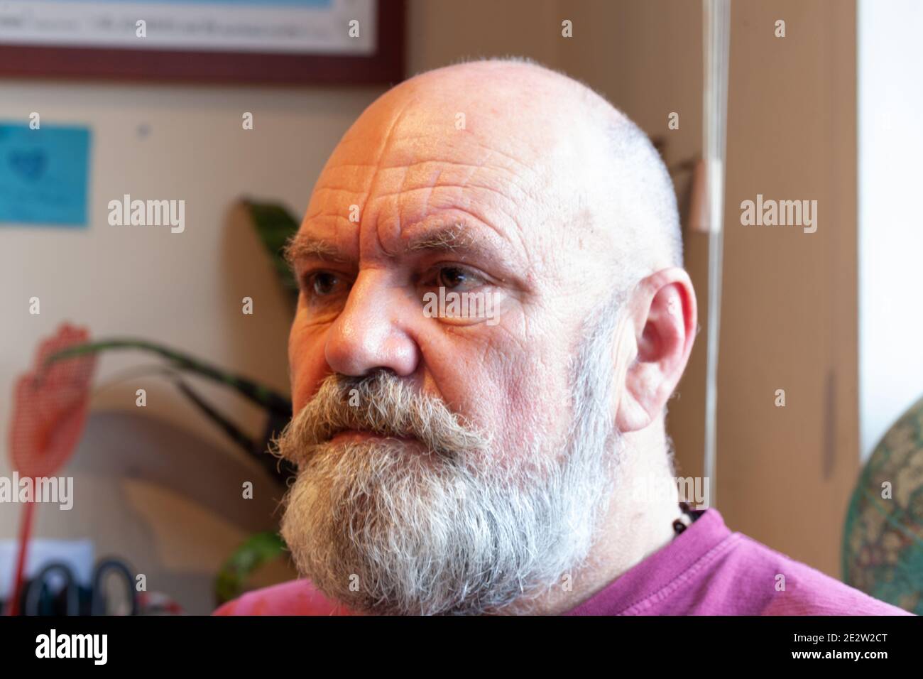Grey beard on an older man Stock Photo - Alamy