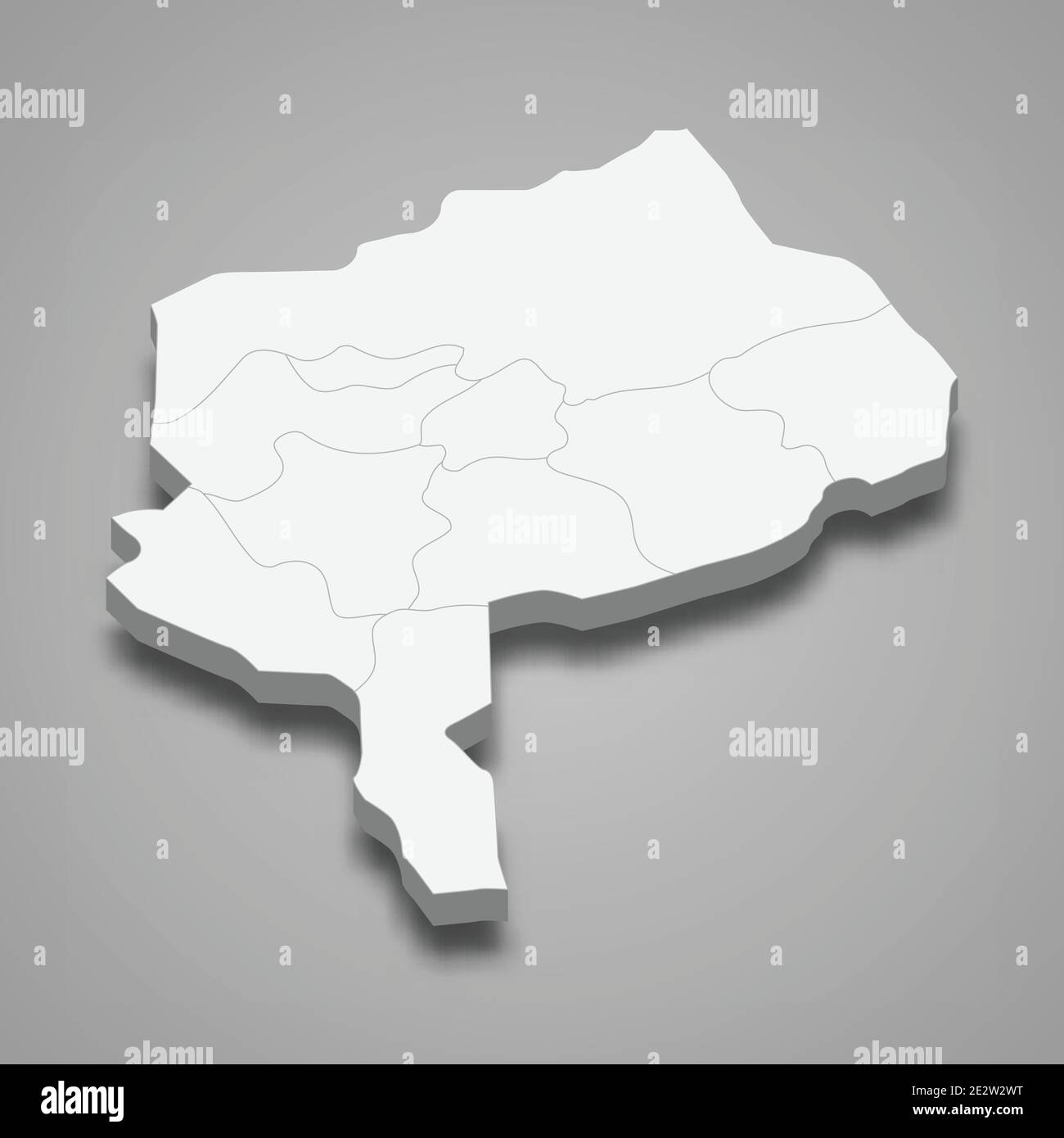 3d isometric map of Yazd is a province of Iran, vector illustration ...