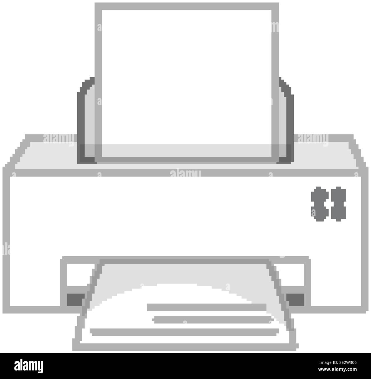 Printer in white color isolated on white background illustration Stock ...