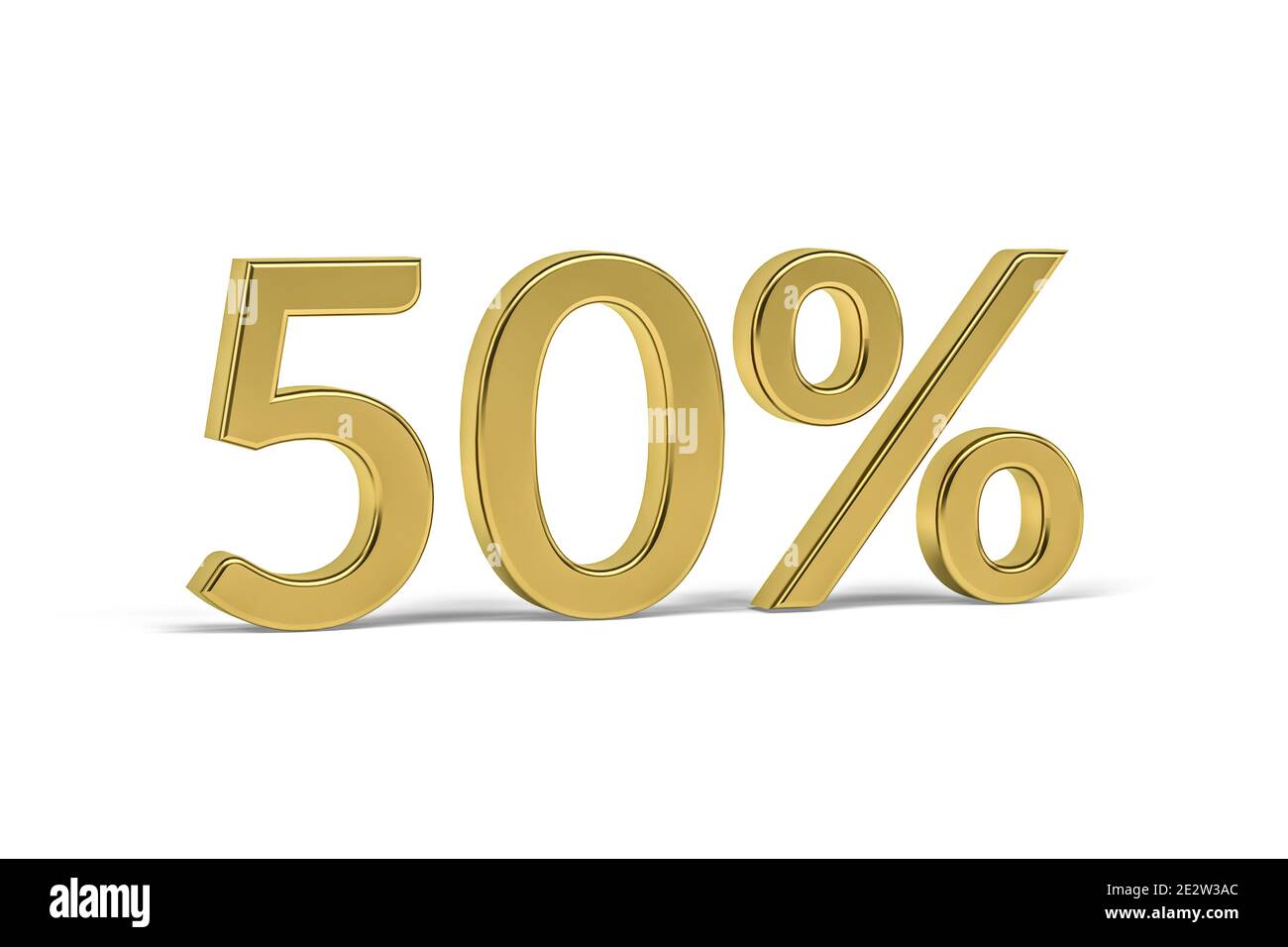 Gold digit fifty with percent sign - 50% isolated on white background ...
