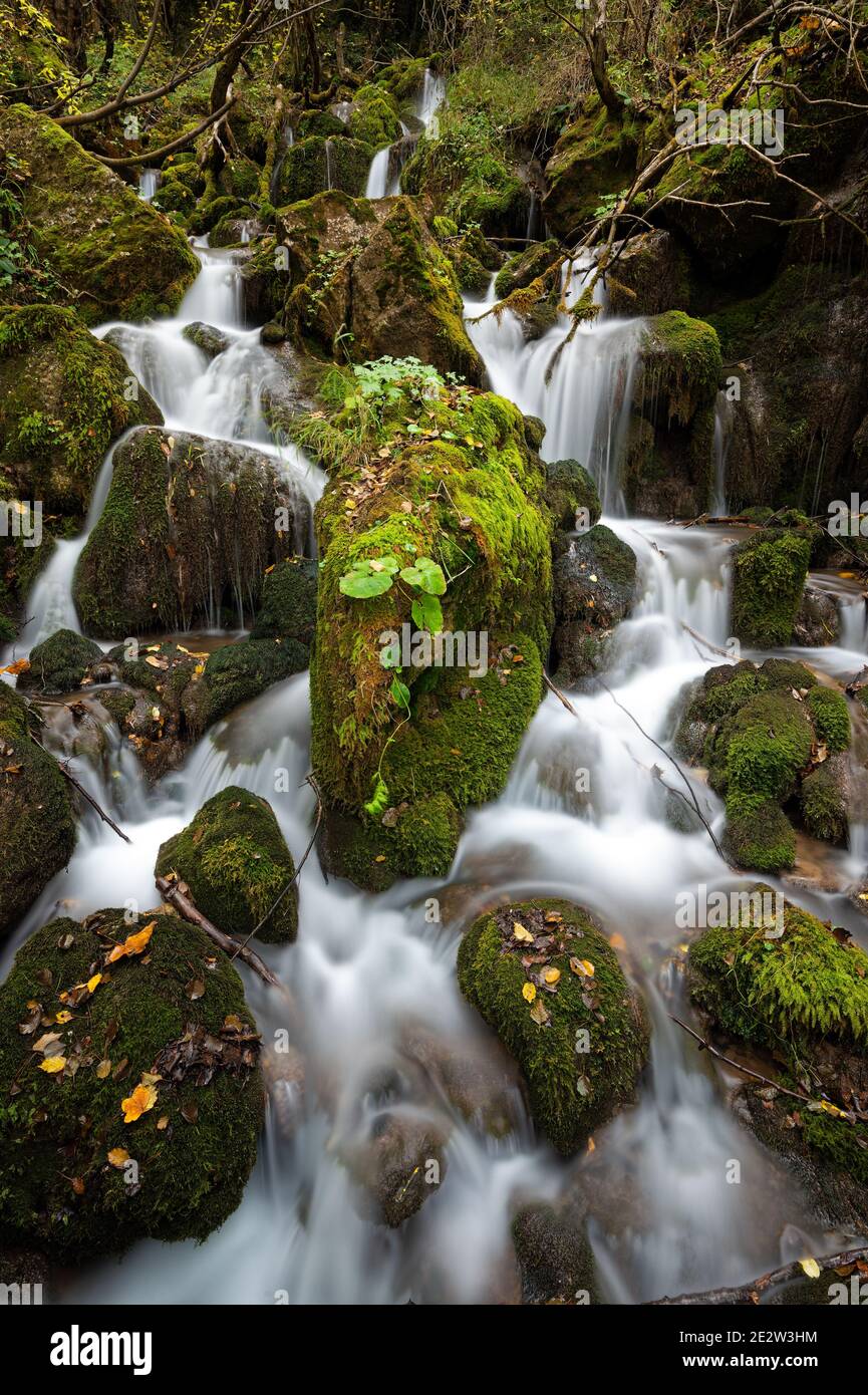Waterfall on Mount Gramos in northwestern Greece Stock Photo - Alamy