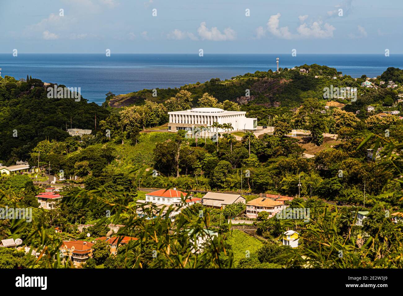 View from Richmond Hill prison to Saint George's, capital city of ...