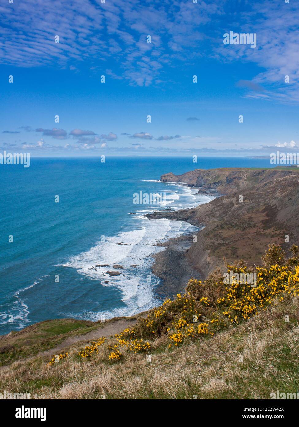 Overlooking the dramatic The Strangles Beach from Rusey Cliff North ...