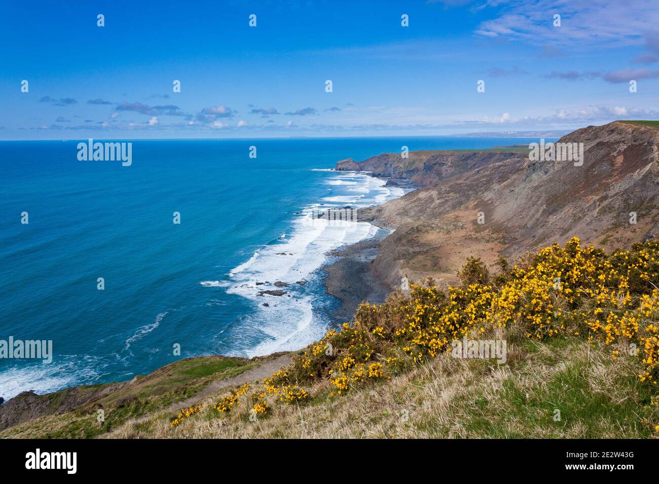 Overlooking the dramatic The Strangles Beach from Rusey Cliff North ...