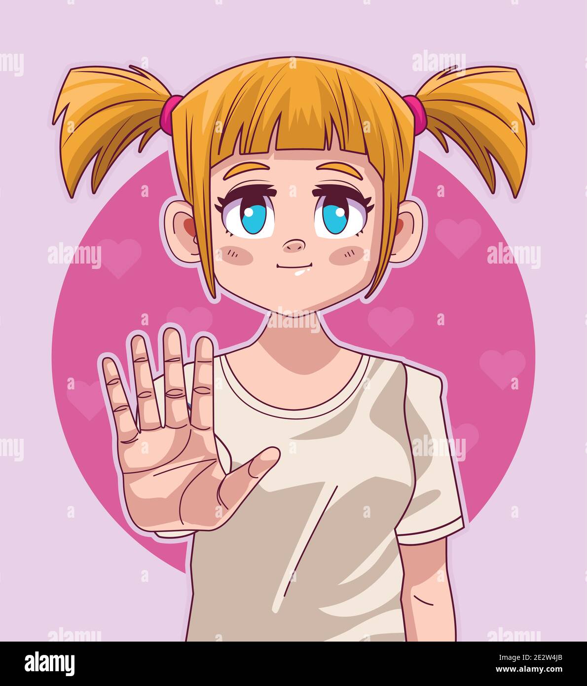 cute little girl comic manga character vector illustration design Stock ...