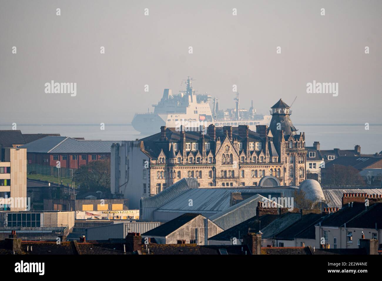 RFS Tidespring A136 departs Devonport Naval Base of Plymouth Sound ...