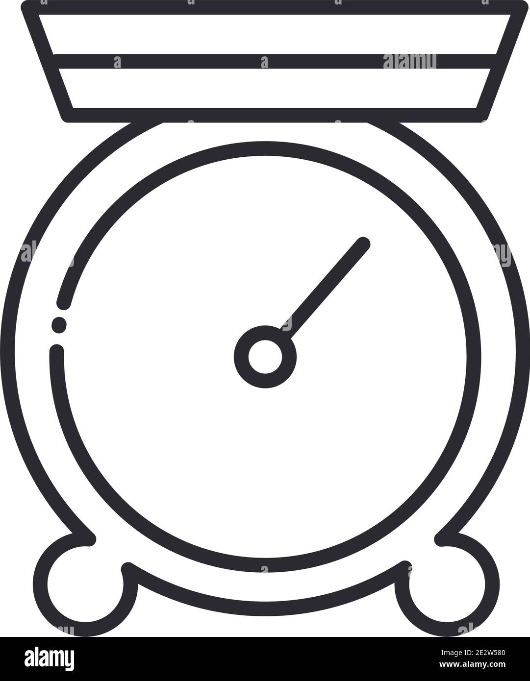 chef, weight scale food kitchen utensil line style icon vector ...