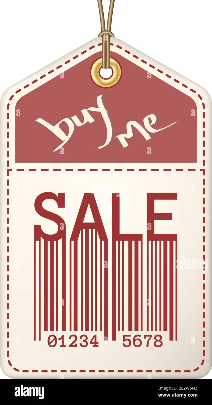 Vintage sale tag with stitches Stock Vector Image & Art - Alamy