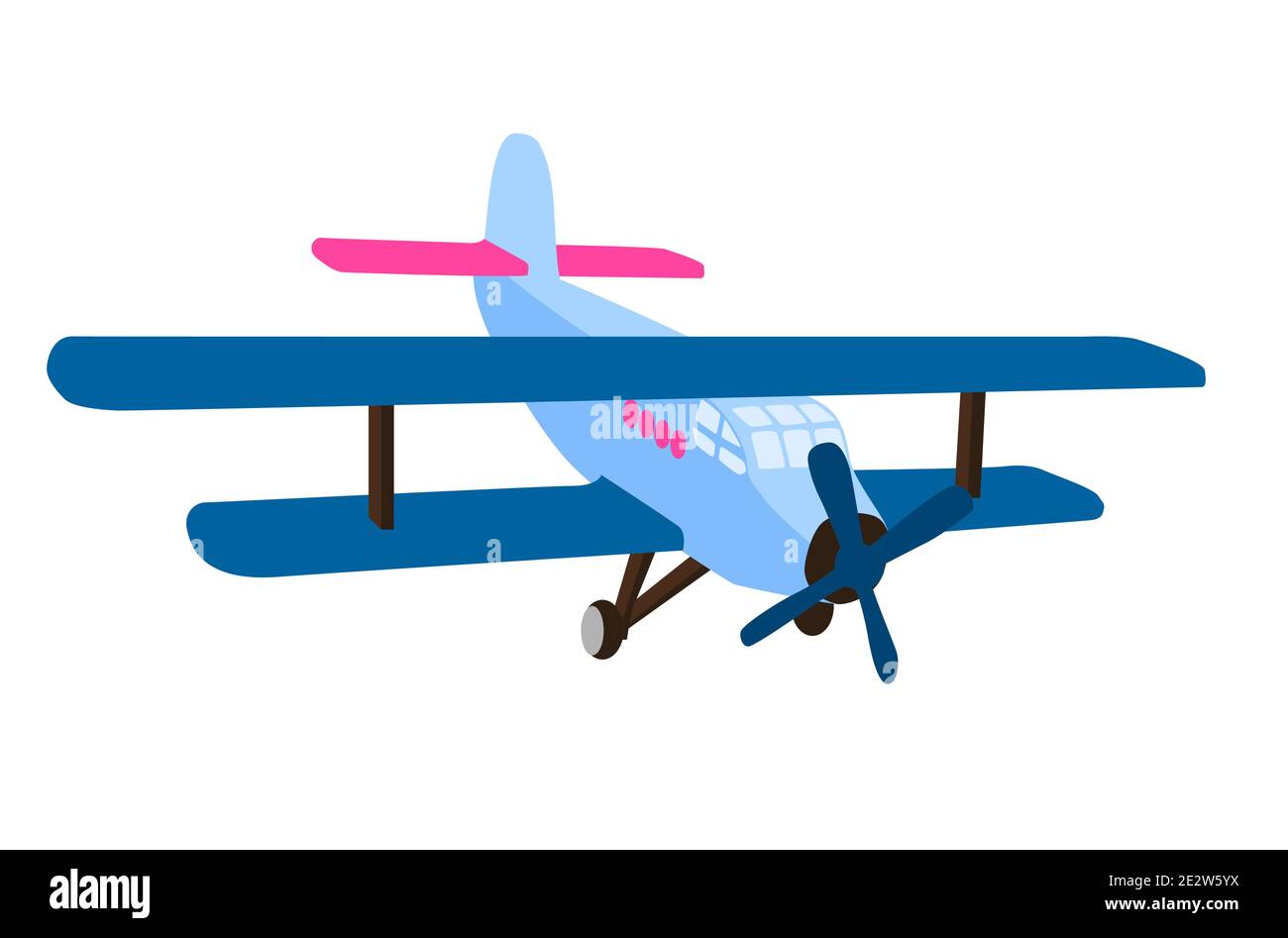 Color model of an old plane icon. Isolated on White Background. Vector ...