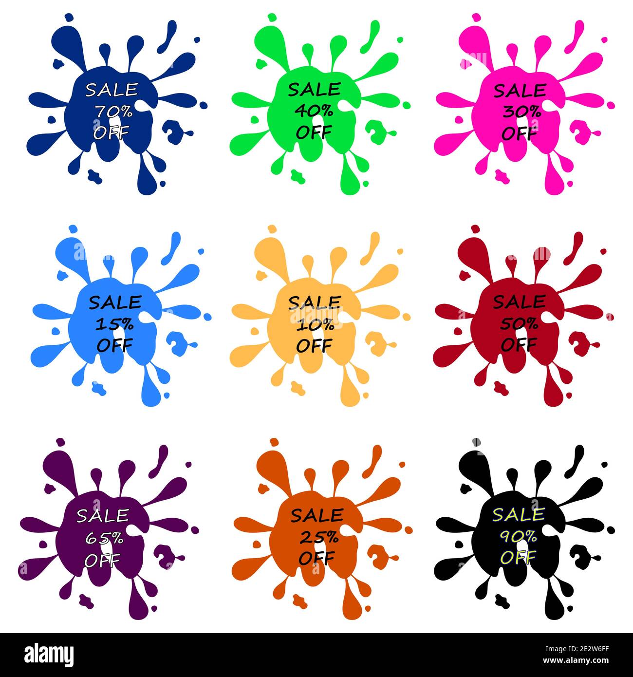 Set of colorful discount stickers. Vector illustration Stock Vector ...