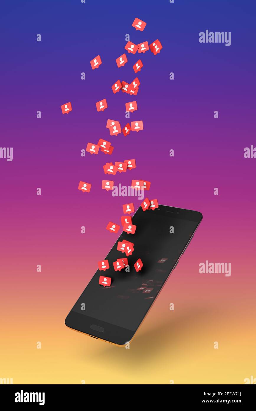 white follower icons on red background representing get new followers ...