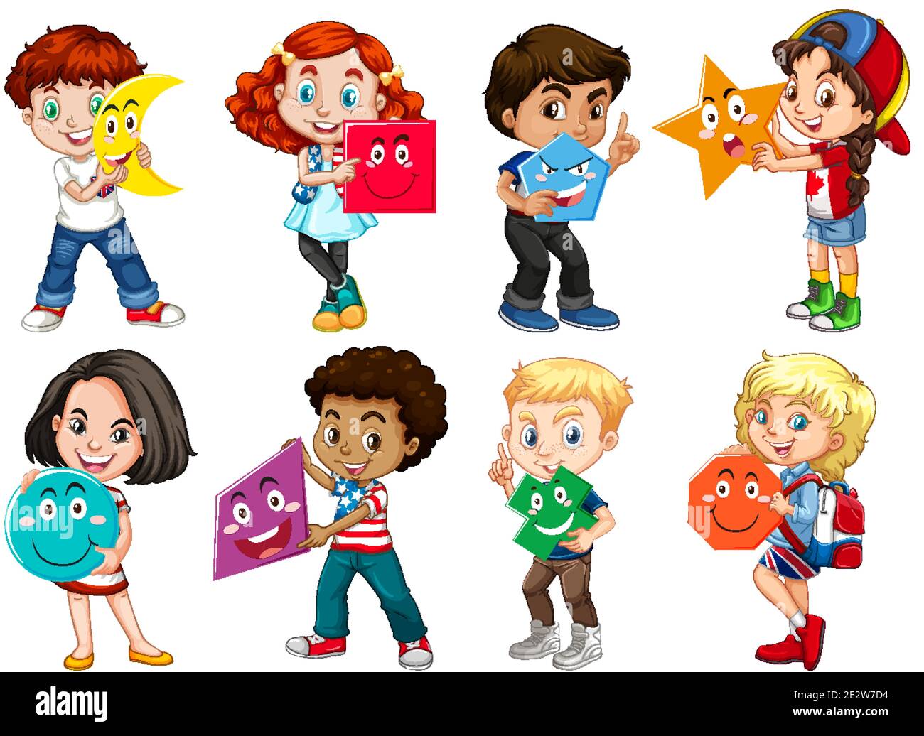 Clipart Of Cartoon Children Shapes