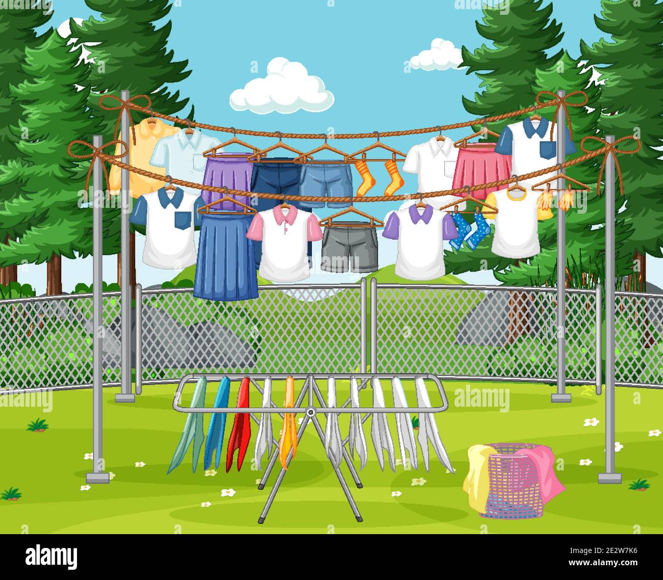 Garden hanging basket Stock Vector Images - Alamy