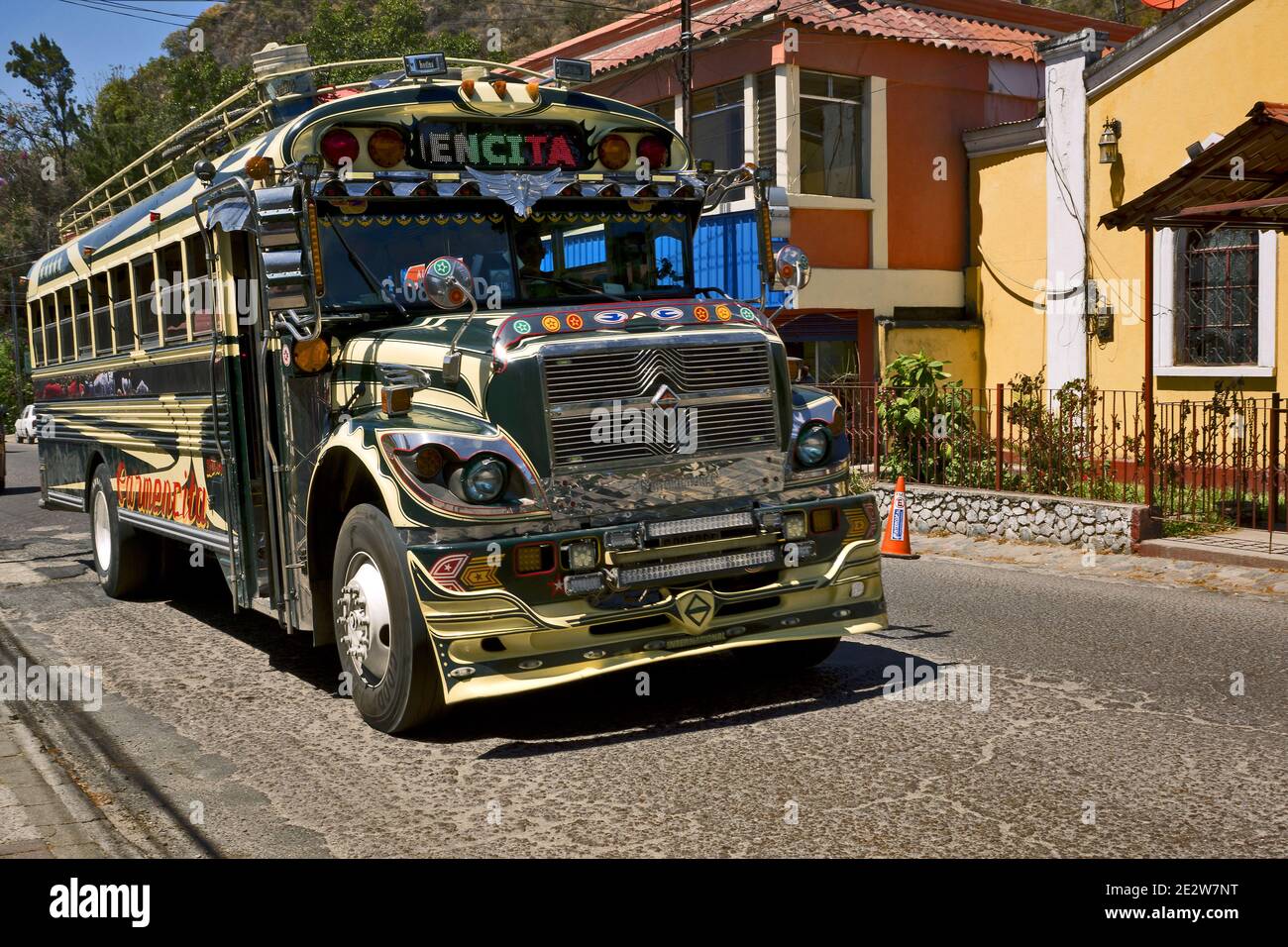 Guatemala, Central America: Colourful chicken buses in the highlands of ...