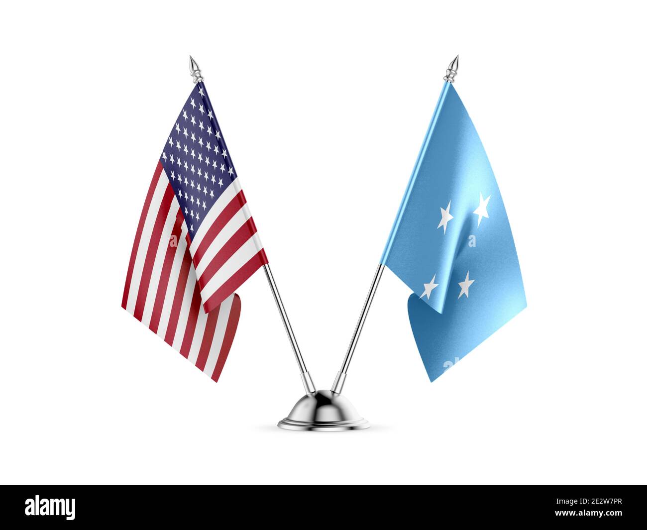 Desk flags, United States America and Federated States of Micronesia ...