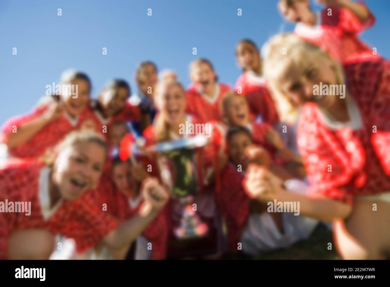 Photo of football team winner celebrating with trophy Stock Photo - Alamy