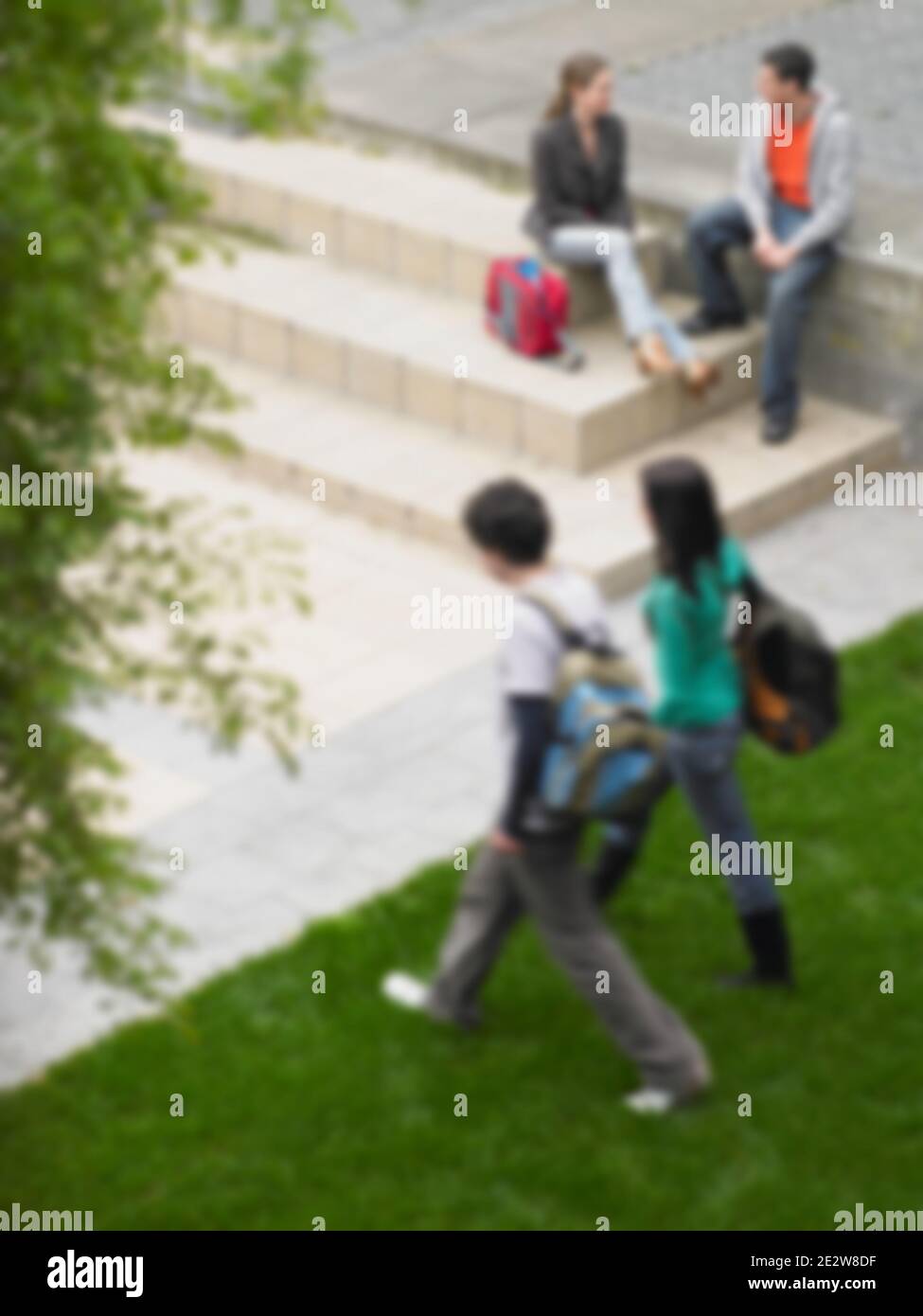 Blurred photo of Students on School Grounds Stock Photo - Alamy