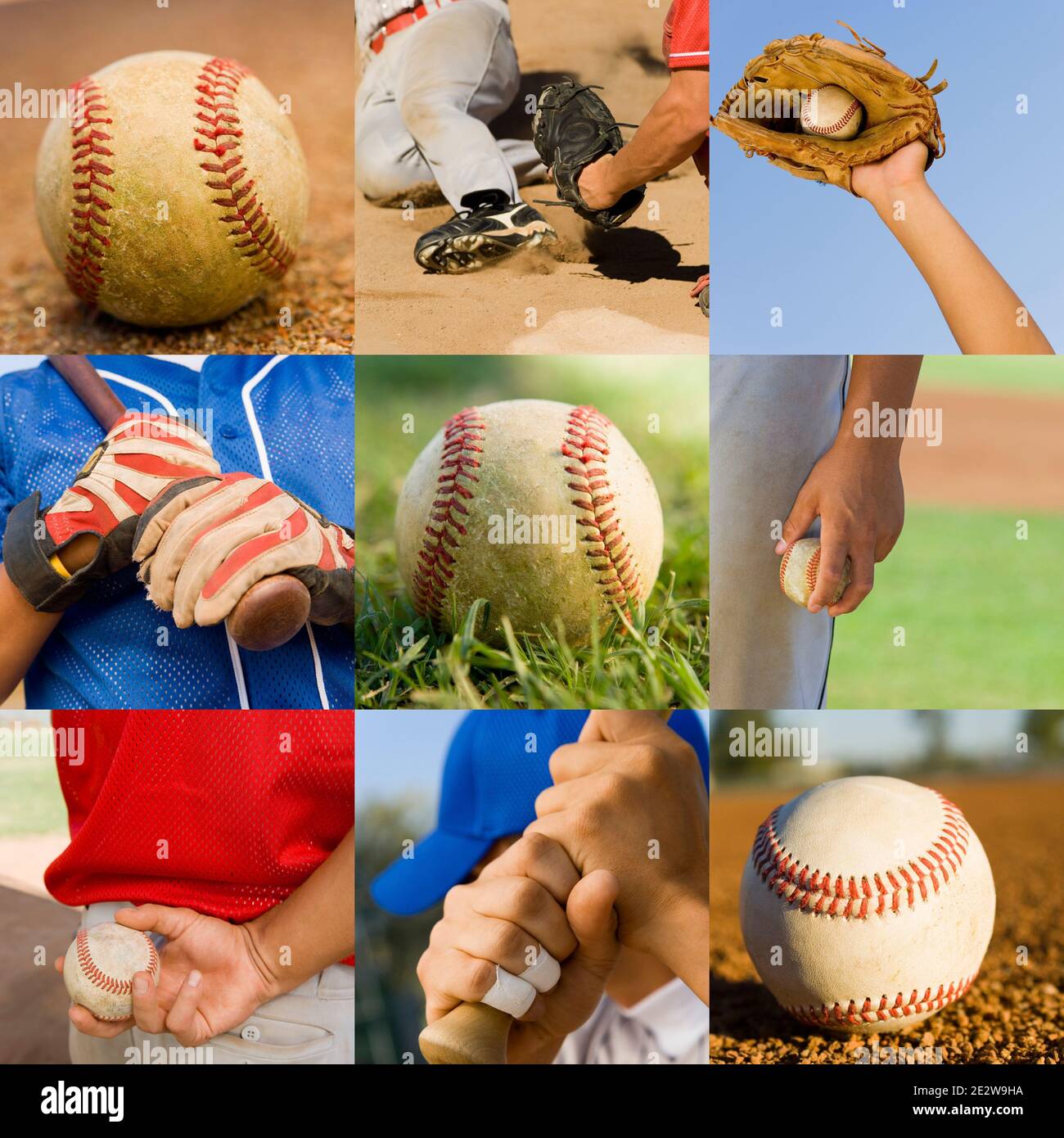 Collage portrait of baseball players playing Stock Photo - Alamy