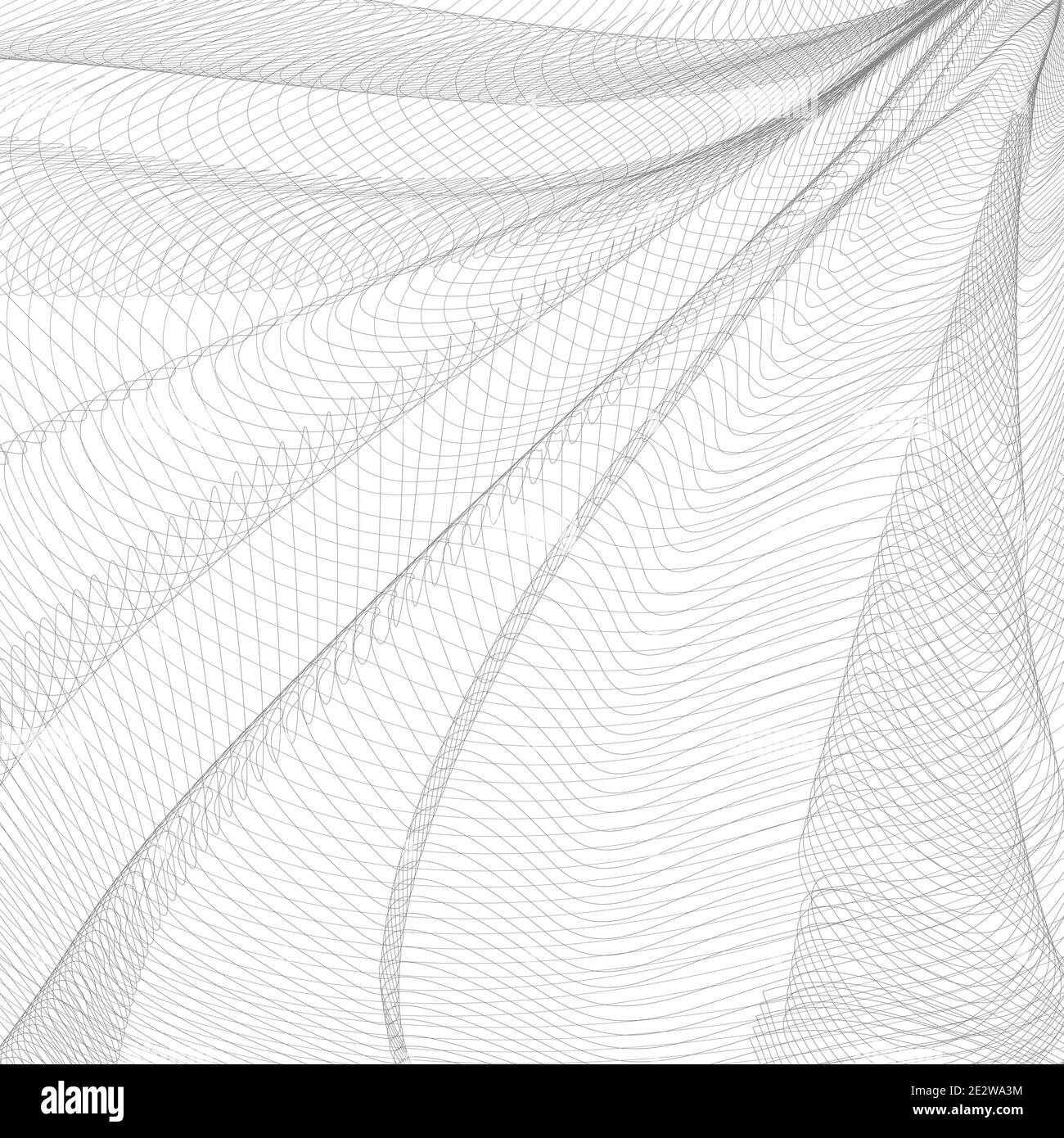 Monochrome line art pattern, folded textile. Gray, white background ...