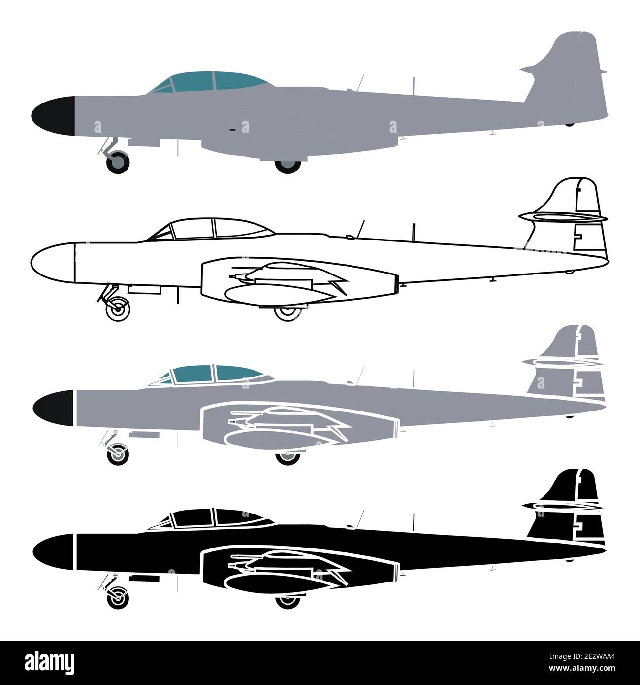 Gloster meteor fighter Stock Vector Images - Alamy
