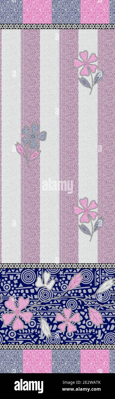 textile print horizontal border design Stock Photo - Alamy