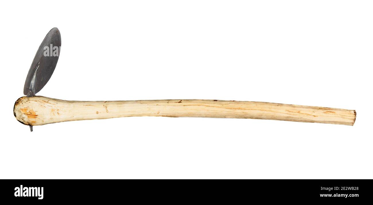 A handmade African hoe tool isolated on white Stock Photo - Alamy