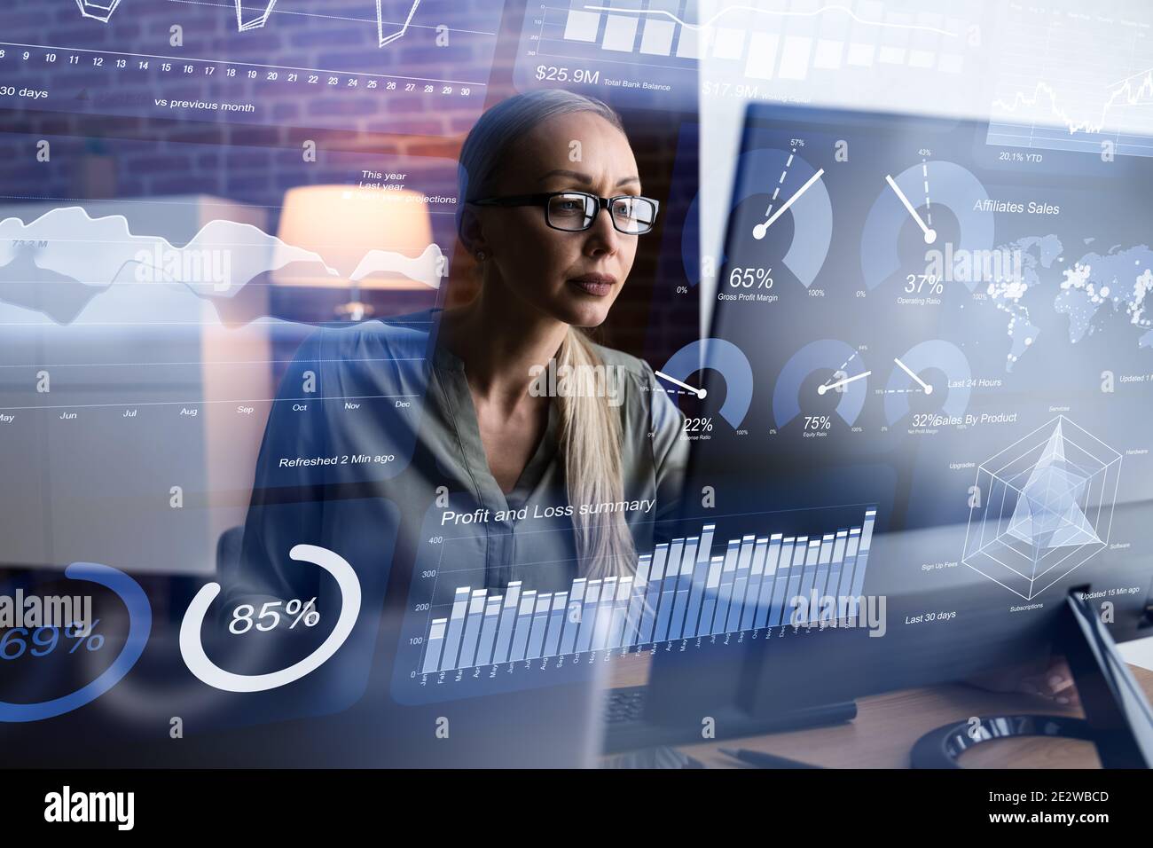 Digital Business Technology Information Data Graph And Growth Report ...