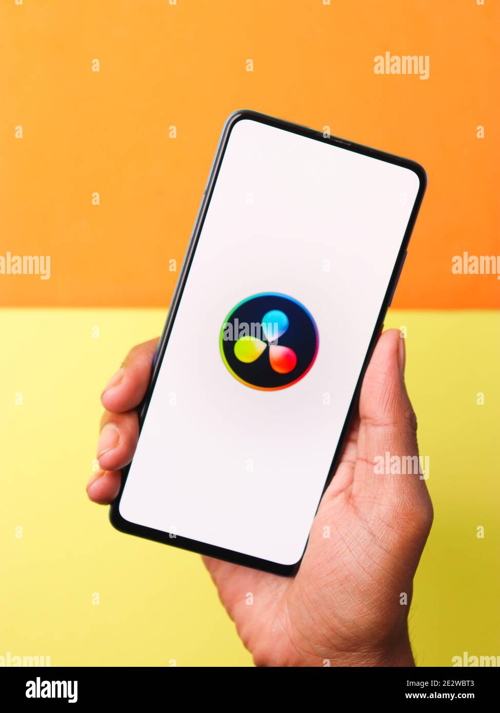 Assam, india - January 15, 2020 : DaVinci Resolve logo on phone screen ...