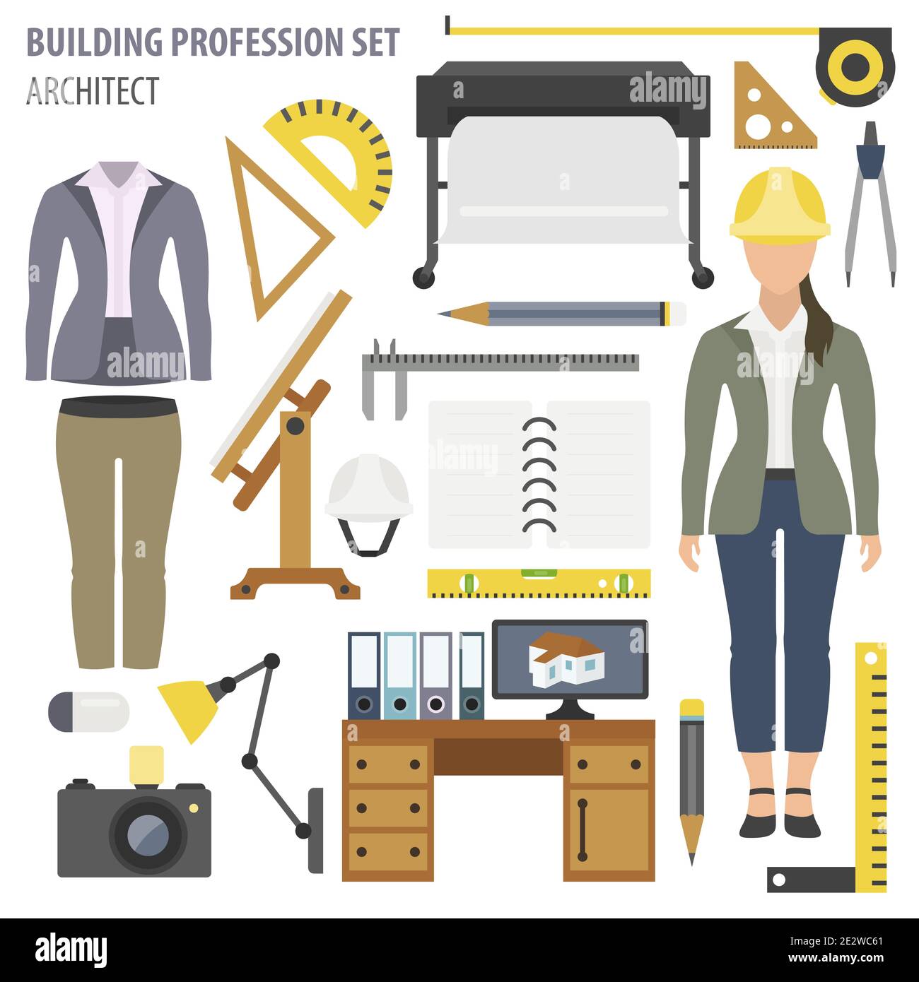 Architectural drawing woman Stock Vector Images - Alamy