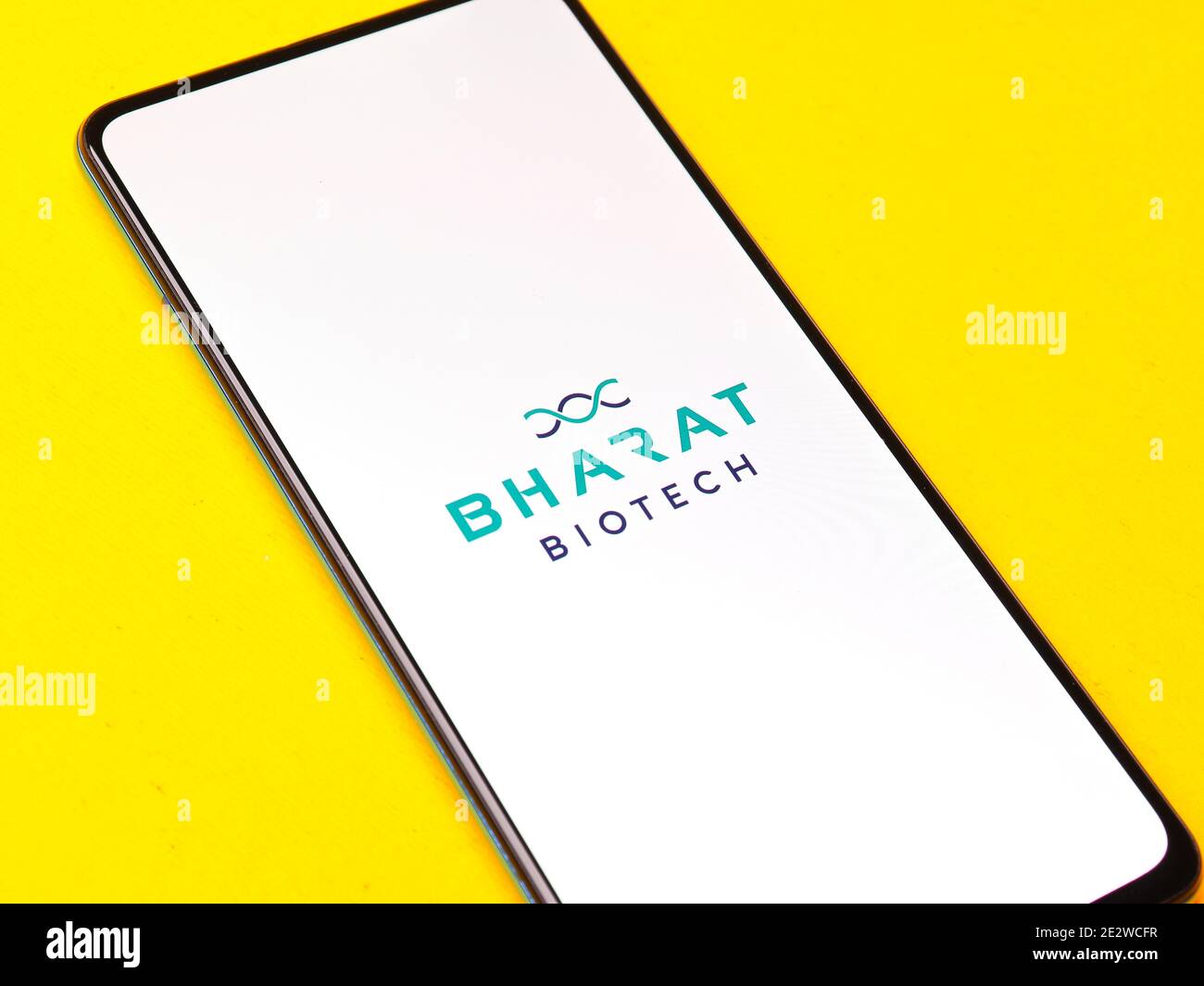 Assam, india - January 15, 2020 : Bharat Biotech logo on phone screen ...