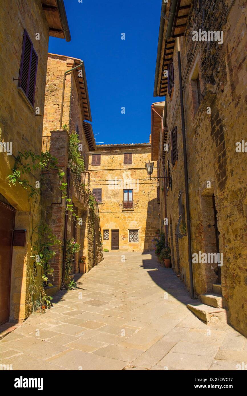 Historic residential buildings in a the centre of the medieval town of ...