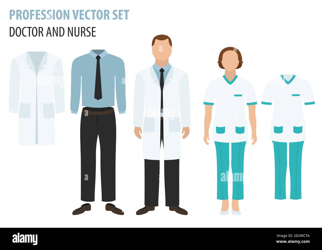 Profession and occupation set. Doctor`s workplace, medical staff ...