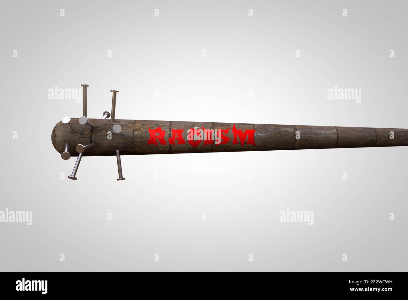 Baseball bat with the word racism written in blood demonstrating Racism ...