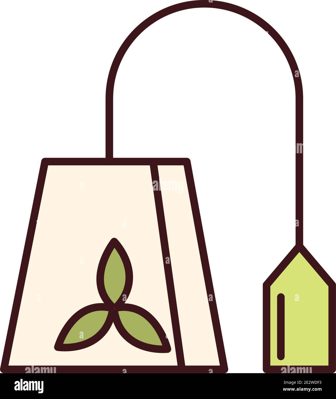 breakfast tea bag herbal line and fill style vector illustration Stock ...