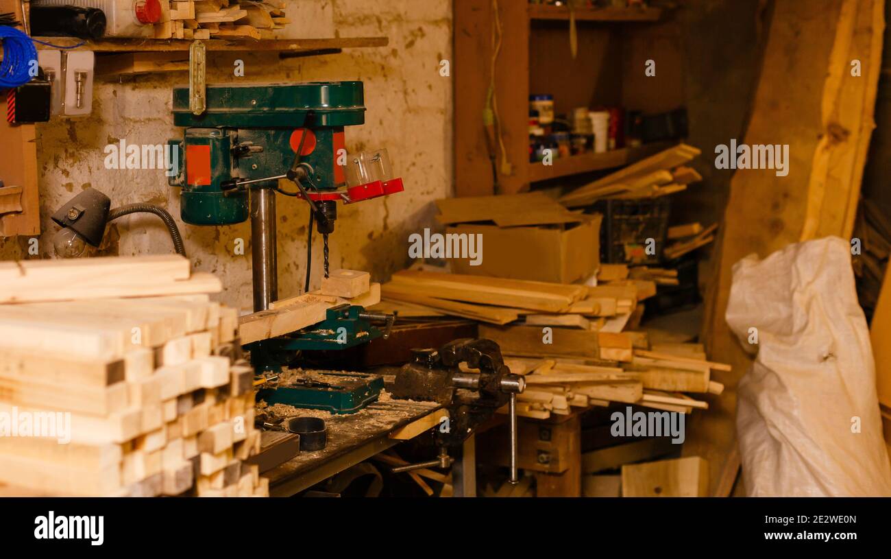 old garage full of tools and stuff Stock Photo - Alamy