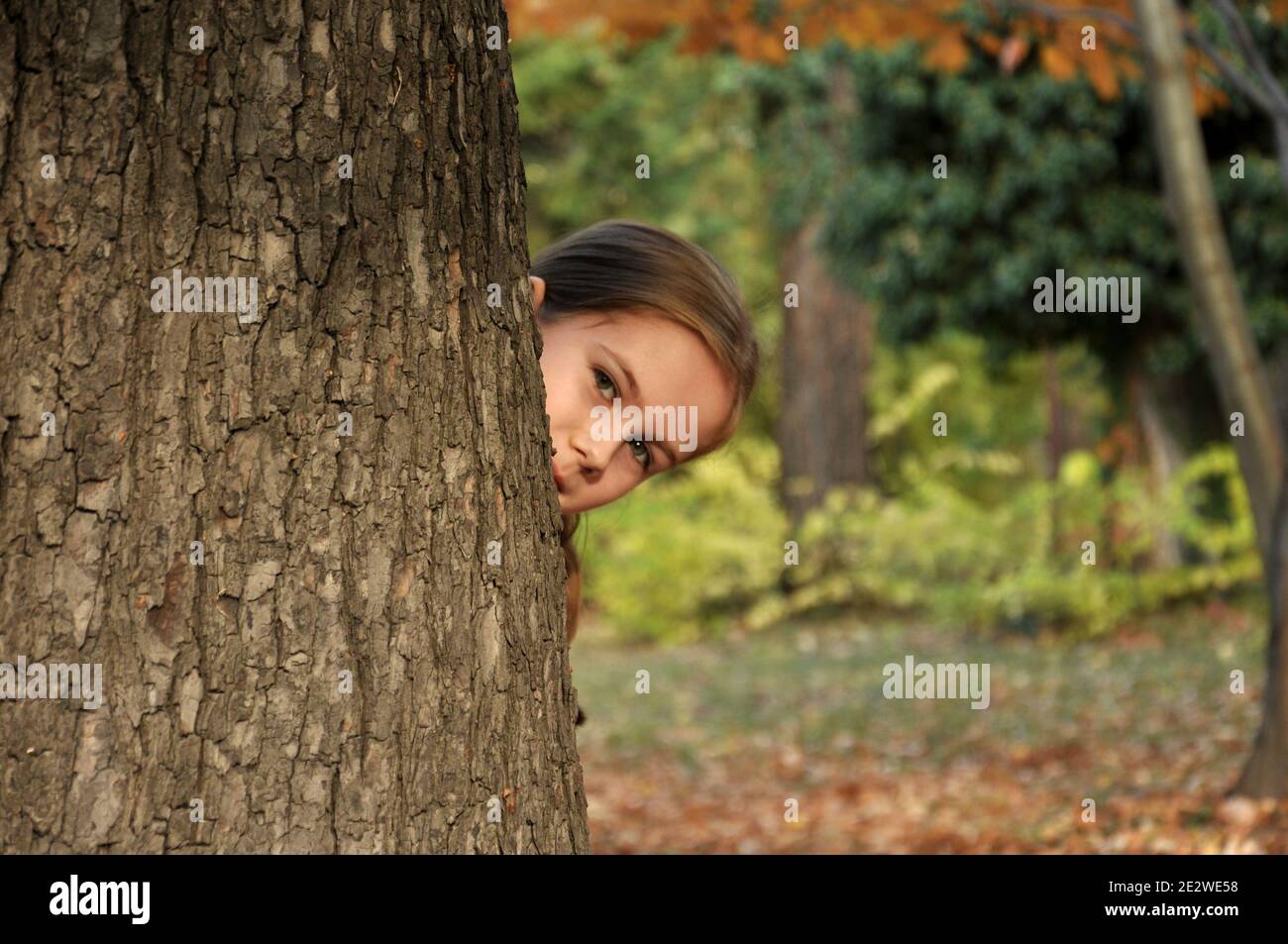 Girl Hiding Behind Tree Tumblr