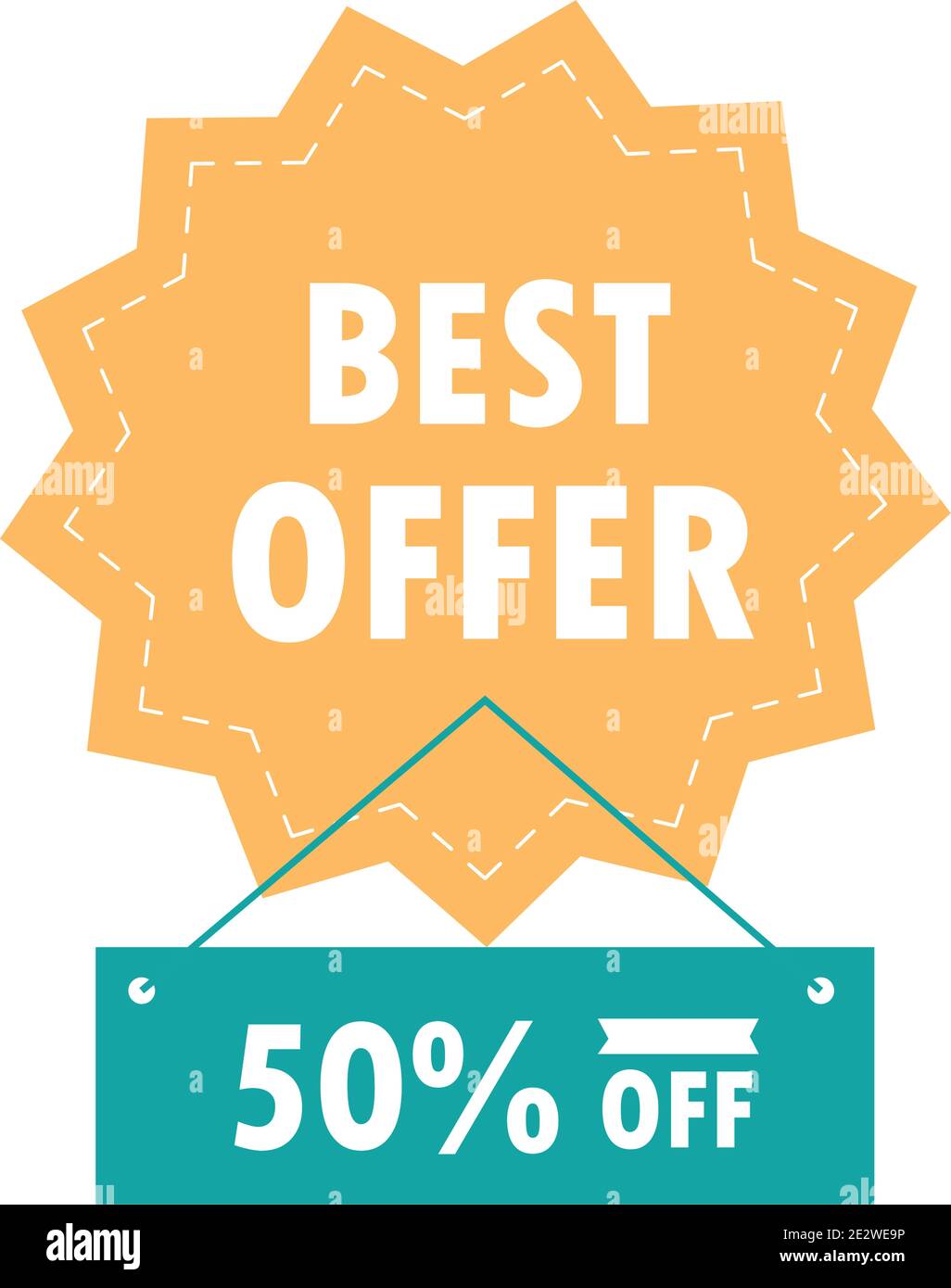 sale discount best offer sticker and hanging signboard over white ...