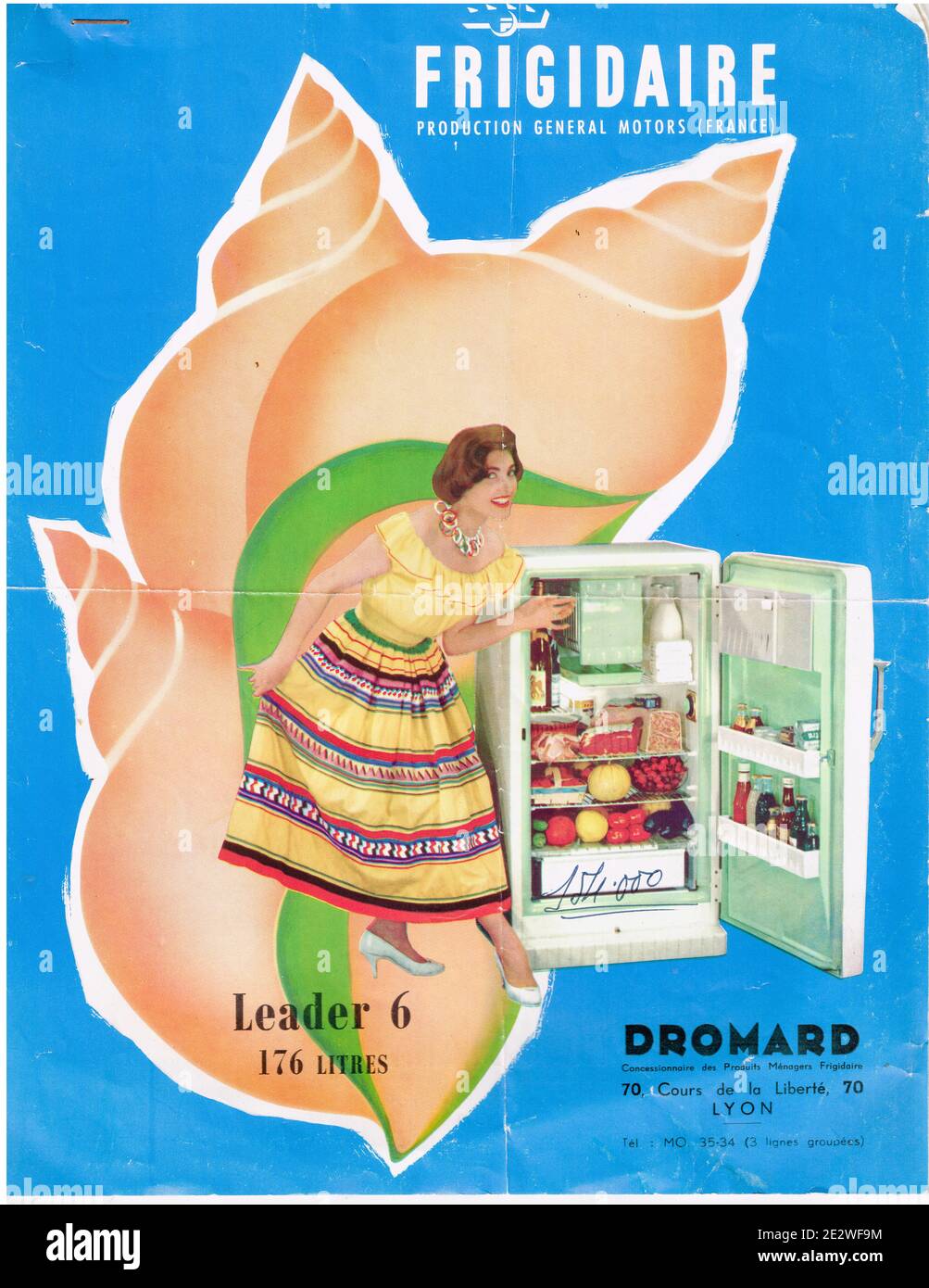 Technical document, Frigidaire fridge, France, 1957 Stock Photo - Alamy