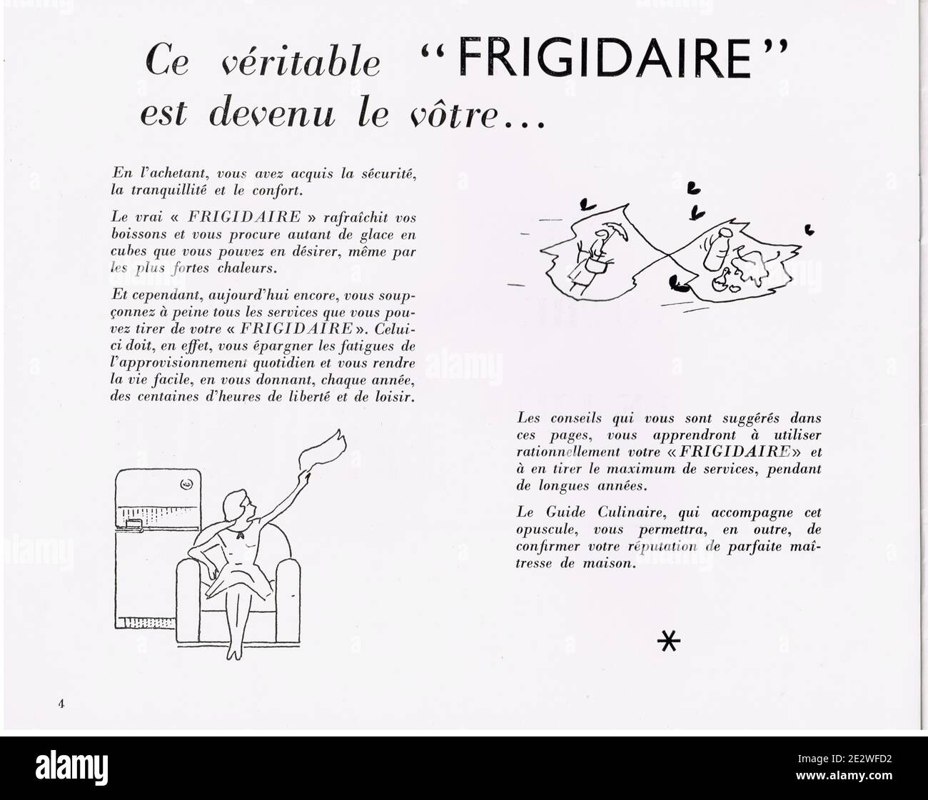 Technical document, Frigidaire fridge, France, 1957 Stock Photo - Alamy