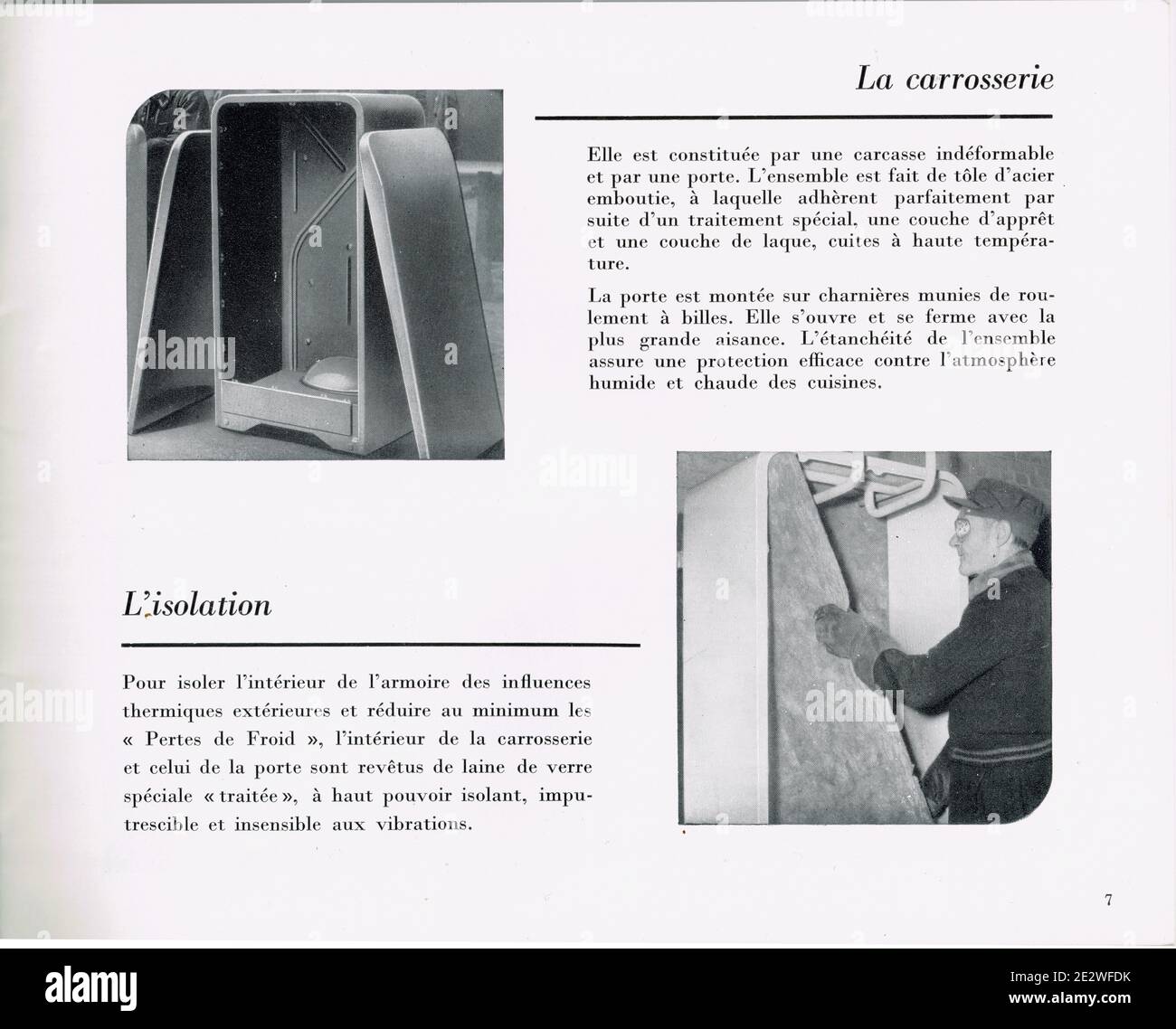 Technical document, Frigidaire fridge, France, 1957 Stock Photo - Alamy