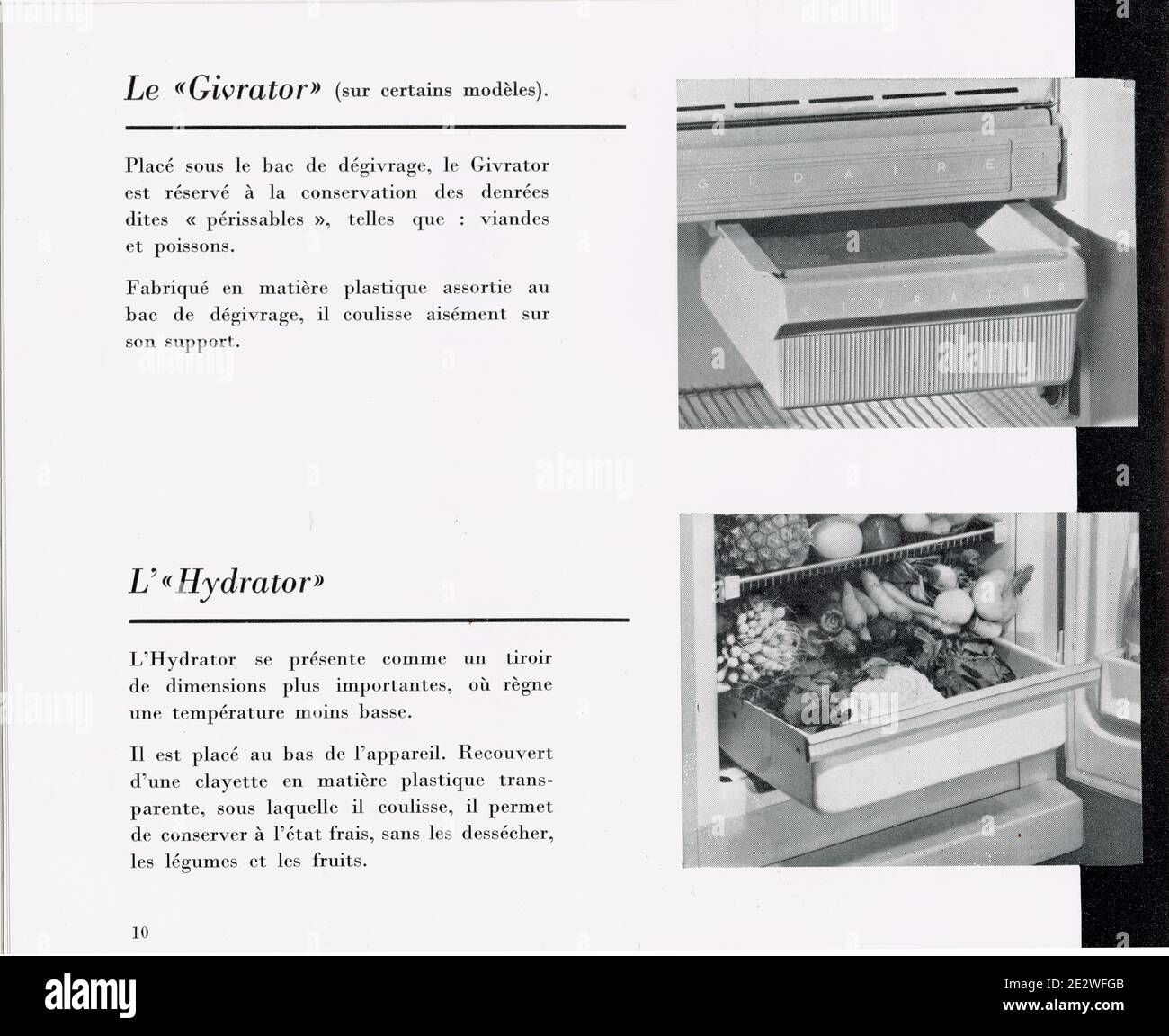 Technical document, Frigidaire fridge, France, 1957 Stock Photo - Alamy