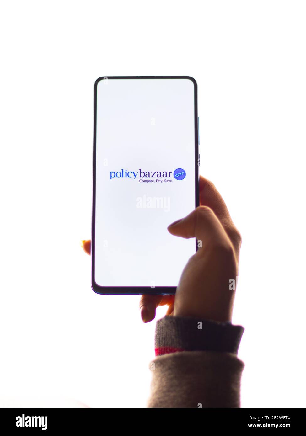 Assam, india - January 15, 2020 : Policy bazaar logo on phone screen ...